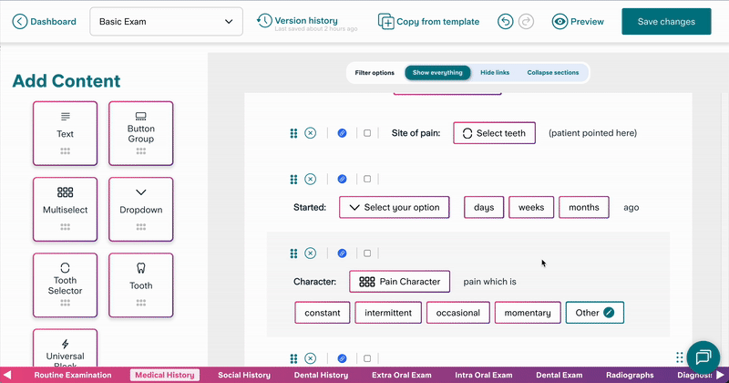 How to reorder content in your notes templates